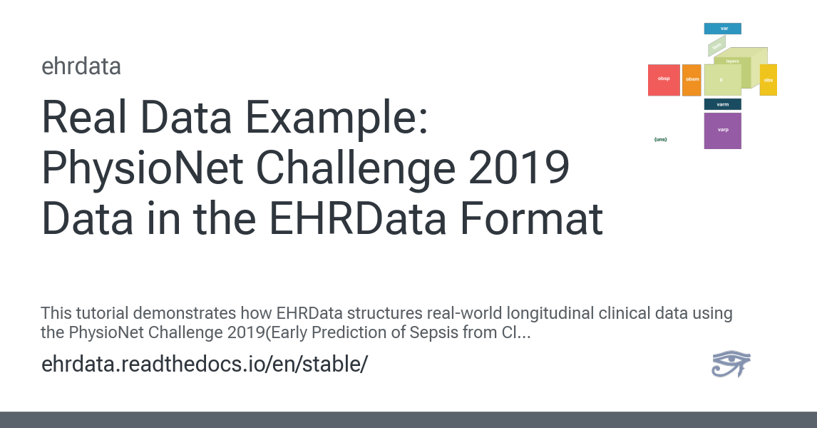 Real Data Example: PhysioNet Challenge 2019 Data in the EHRData Format ...